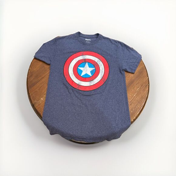 Marvel | Shirts | Mens Captain America Shield Logo Navy Blue Small ...